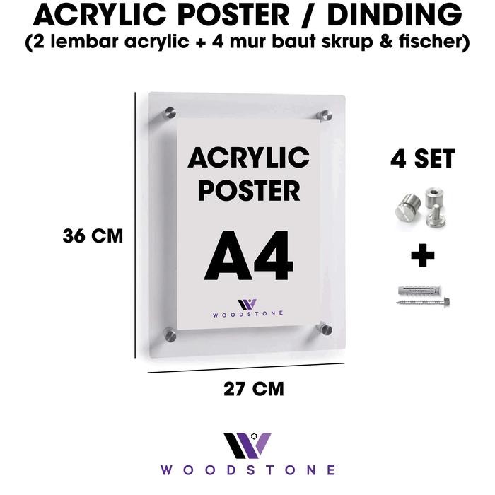 Jual Acrylic Mading A4 - Akrilik Dinding Display Acrilic Poster Papan ...