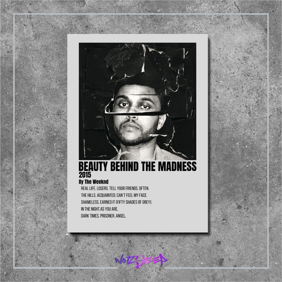 Jual Poster Cover Album Musik Beauty Behind The Madness The Weeknd ...