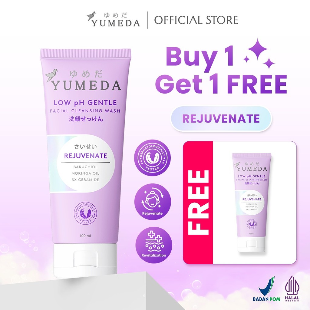 Jual [Buy 1 Get 1] Yumeda low pH Gentle Facial Wash Rejuvenate 100ml ...