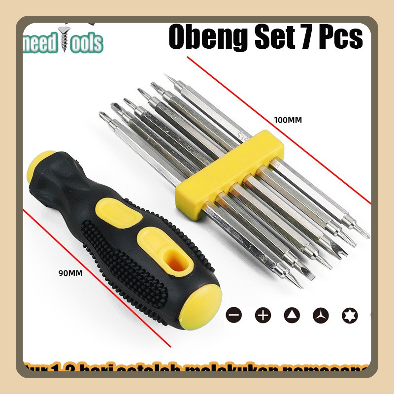 Jual UneedTools Obeng Set 7 Pcs Bolak Balik - 12 Mata Obeng Y/U plum ...