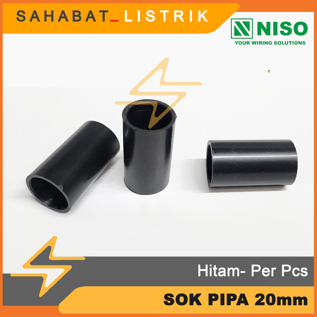 Jual SOK PIPA LISTRIK NISO WARNA HITAM 20MM PER PCS | Shopee Indonesia