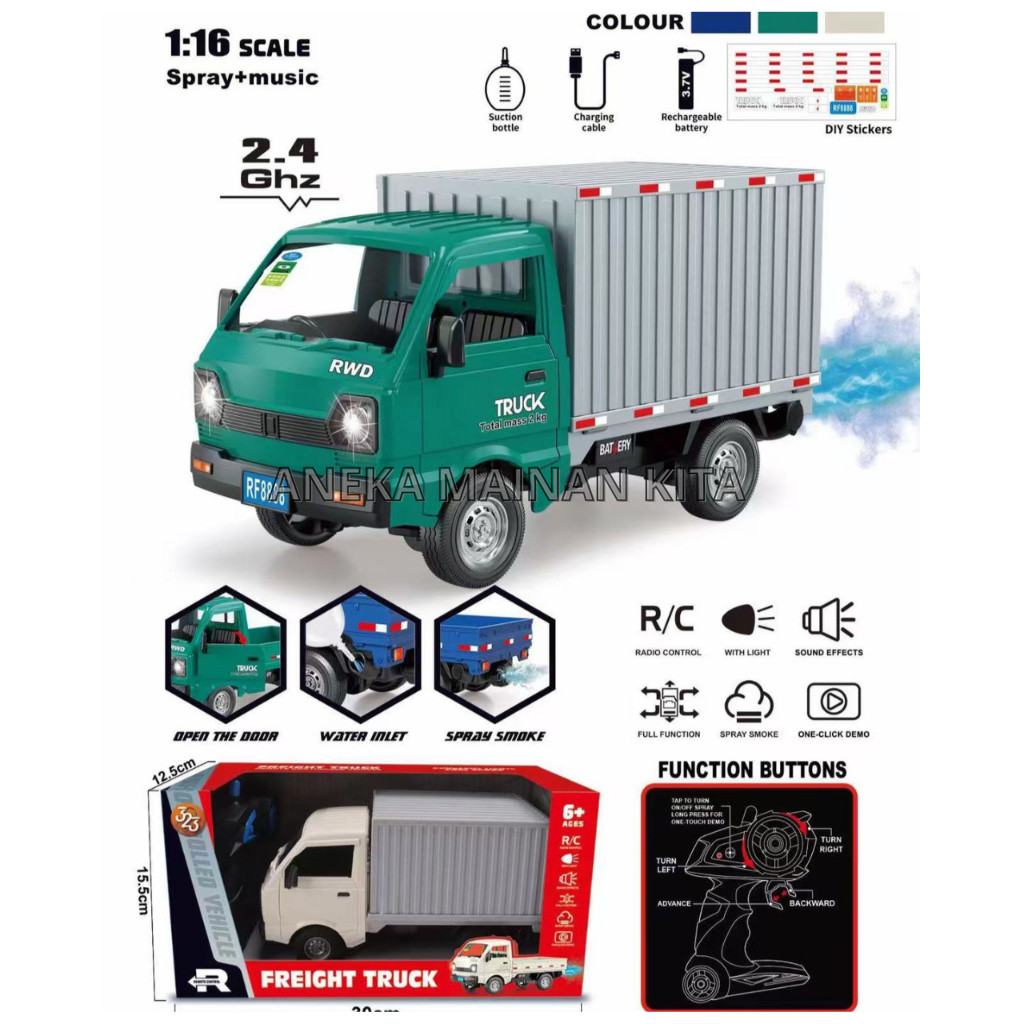 Jual Mainan Mobil Remote Control Asap Led Mobil Carry Scale 1:16 RC ...