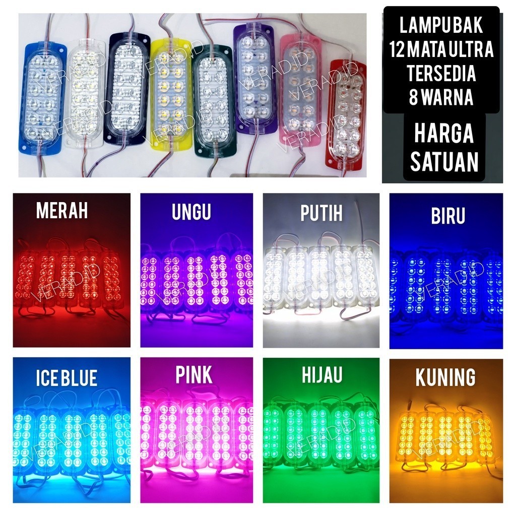 Jual Lampu Led Modul 12 Mata Ultrasonic Variasi Bak Mobil Motor Truk 12 Volt 24 Volt Lampu ...