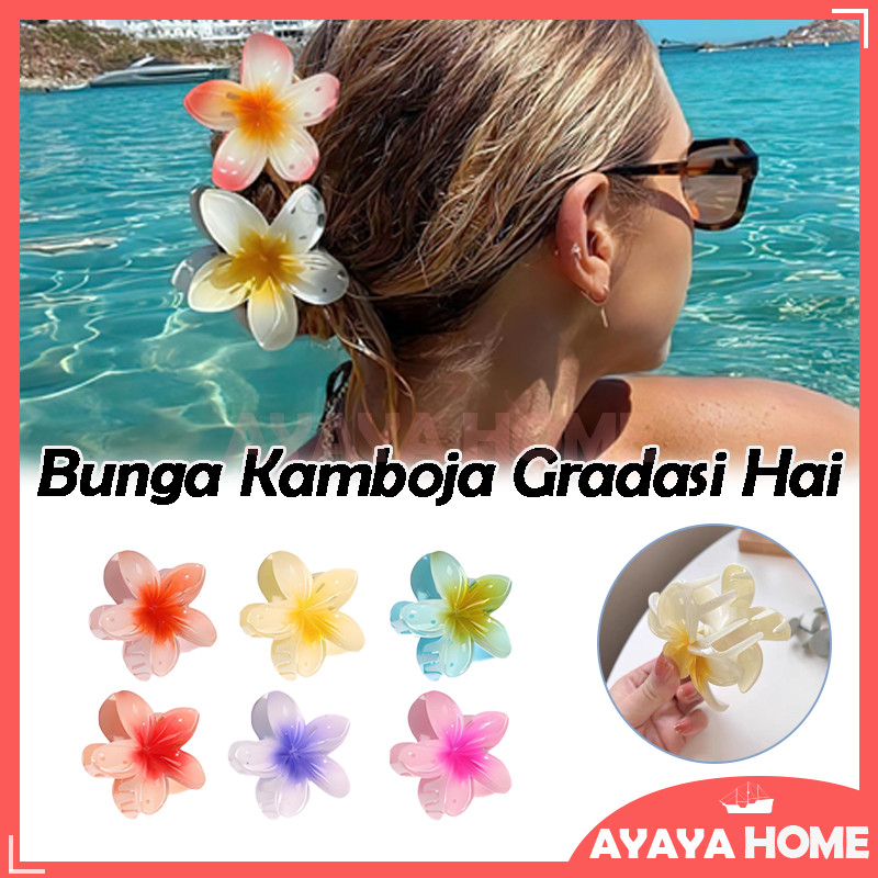 Jual Jepit Rambut Kamboja /Bunga Kamboja Gradasi Hair /Clip Flower ...