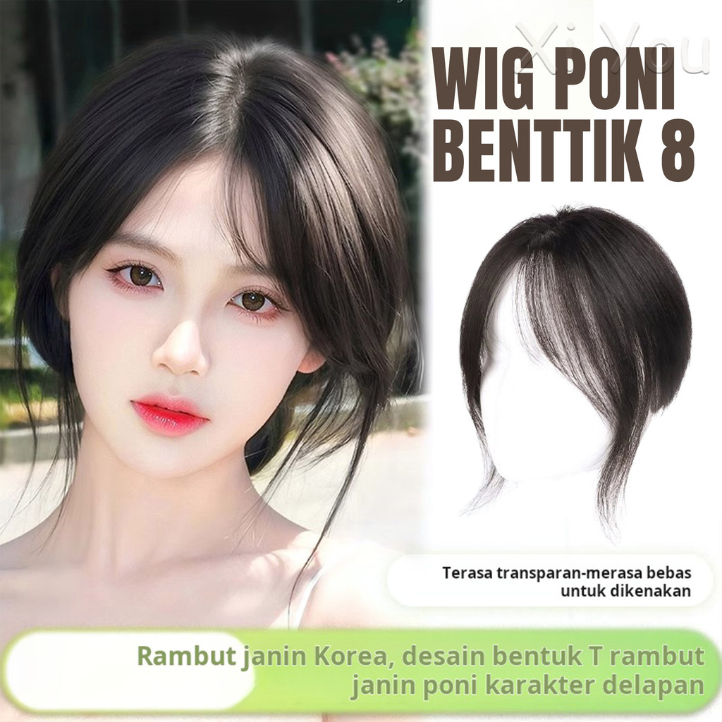 Jual Wig poni berbentuk 8 untuk wanita, pengganti rambut bagian atas ...