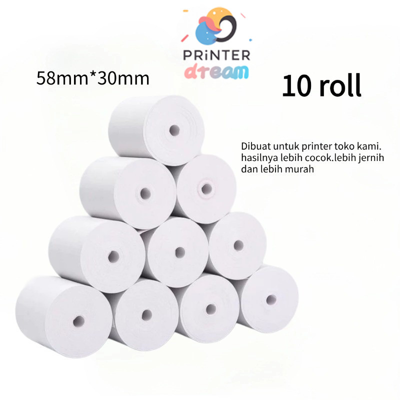 Jual Thermal Struk 58x30 Paper Roll Struk Kasir 10roll SUPPROT POS-58b ...