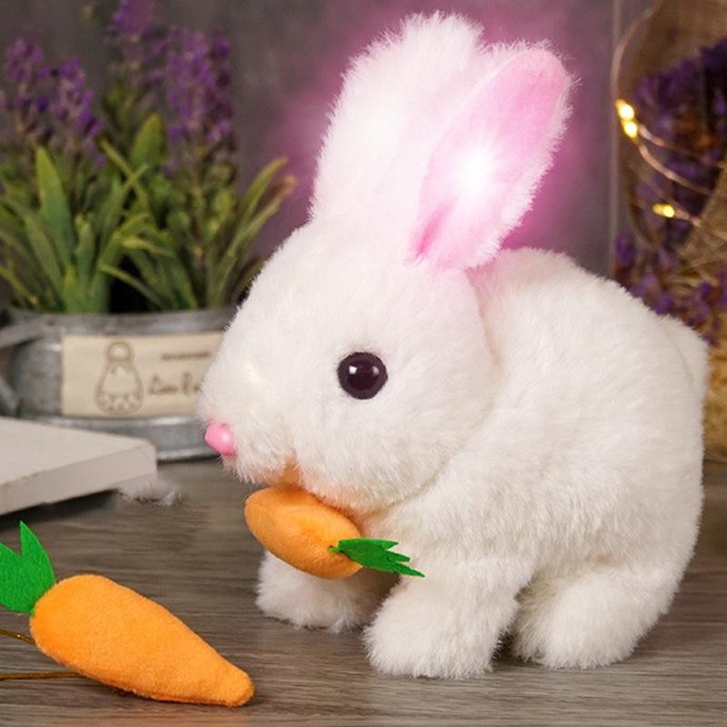 Jual Realistic Bunny Toy Soft Stuffed Animal Plush Interactive Jumping ...