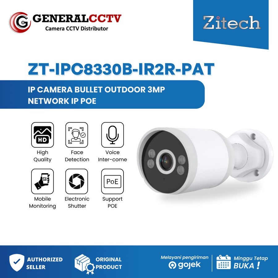 Jual Zitech IP Camera POE ZT-IPC8330B-IR2R-PAT 3MP | Support ONVIF ...