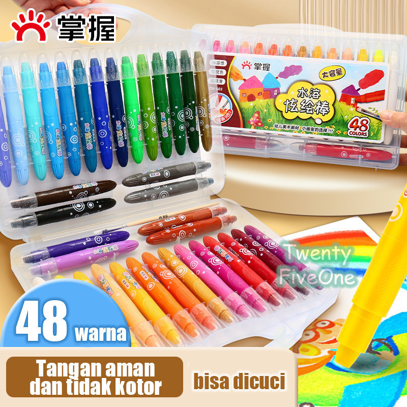 Jual NEW Grasp Sedang Crayon Original 12/24/36/48 Warna Water Soluable ...