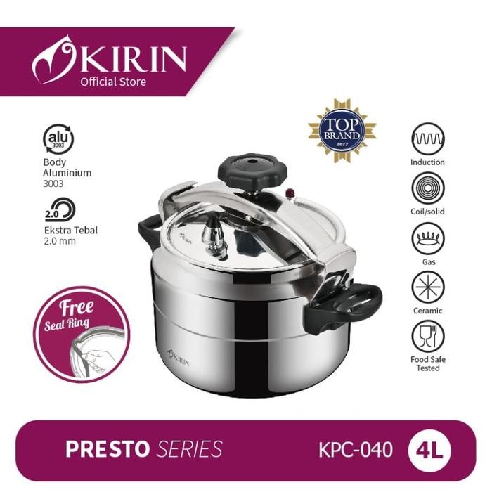 Jual PANCI PRESTO KIRIN KPC SERIES PRESSURE COOKER/KIRIN Presto Kapasitas 4 liter - 12 Liter - 4 ...