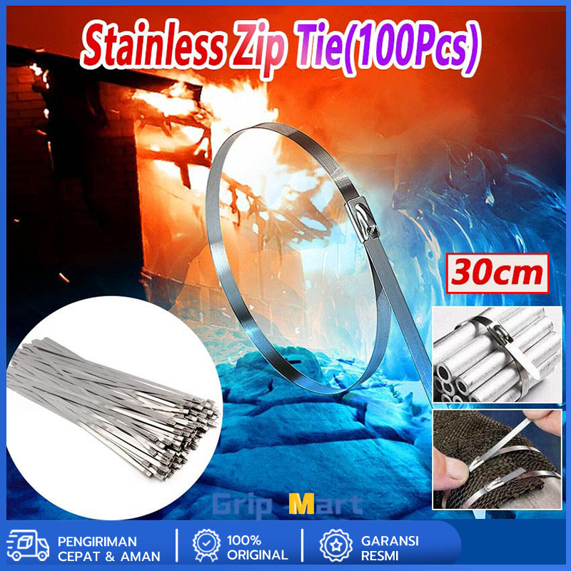 Jual 100pcs Kabel Cable Tie Zip Ties bahan Besi Stainless Steel panjang ...