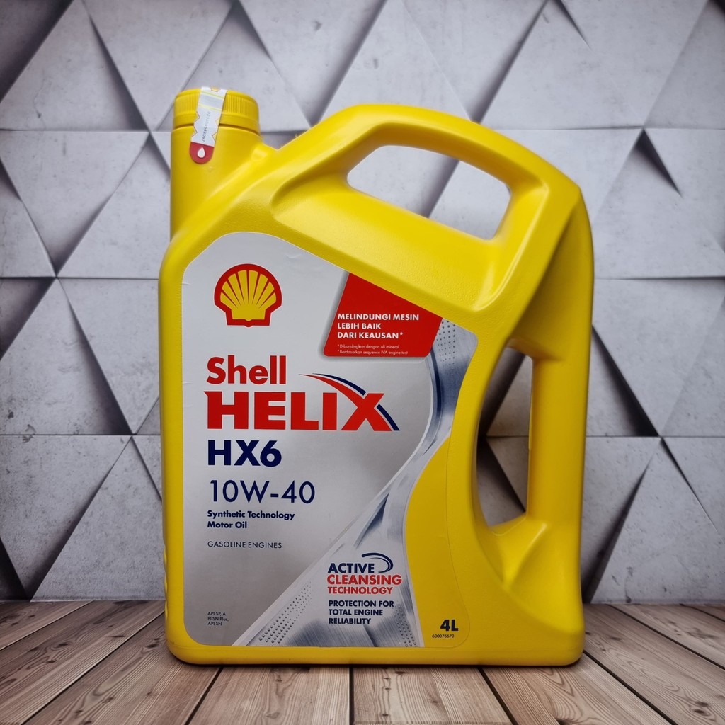 Jual Oli Mesin Shell Helix HX6 SAE 10W-40 4 Liter 4L Bensin Diesel ...