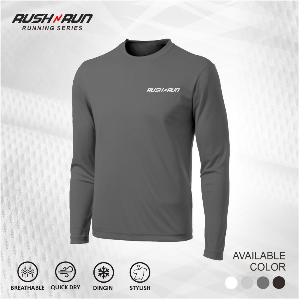 Jual Rush N Run Baju Olahraga Lengan Panjang Pria Atasan Tangan Panjang ...
