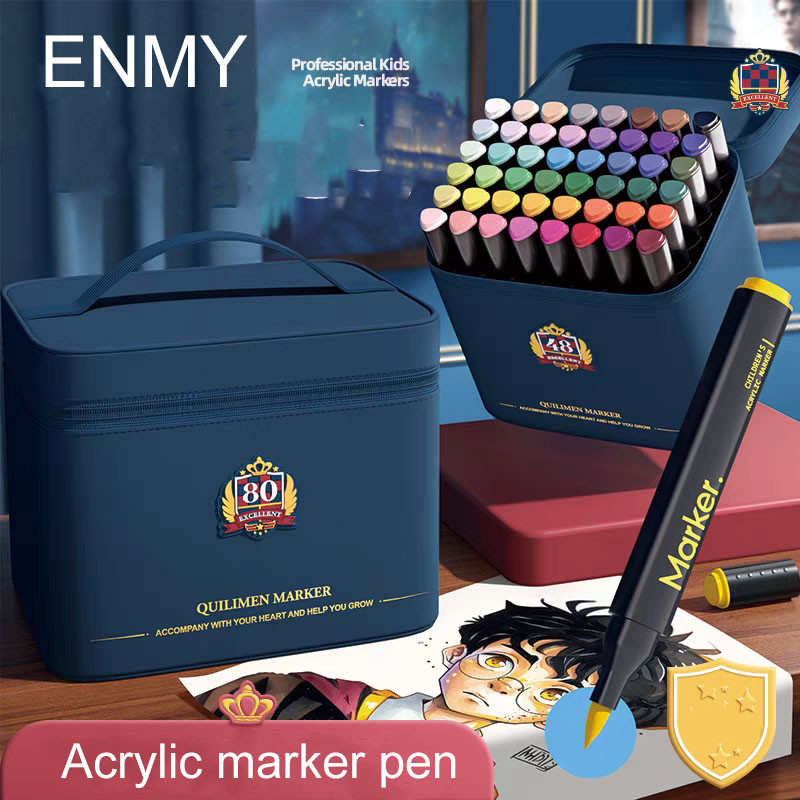 Jual ENMY Acrylic Marker 80 Warna Tas Gaya Akademik Kain spidol warna ...