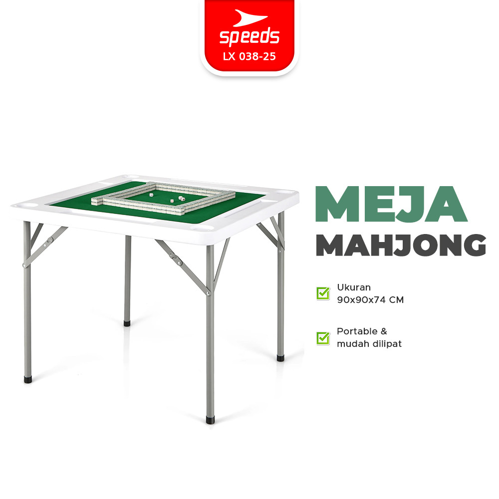 Jual SPEEDS Meja Mahjong Meja Lipat Mahyong 90x90x74cm Meja Permainan ...