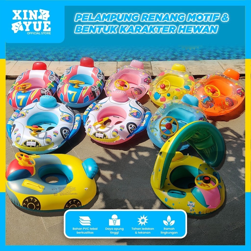 Jual Xin Yue Pelampung Renang Duduk Bayi Karakter Perahu Ada Setir ...
