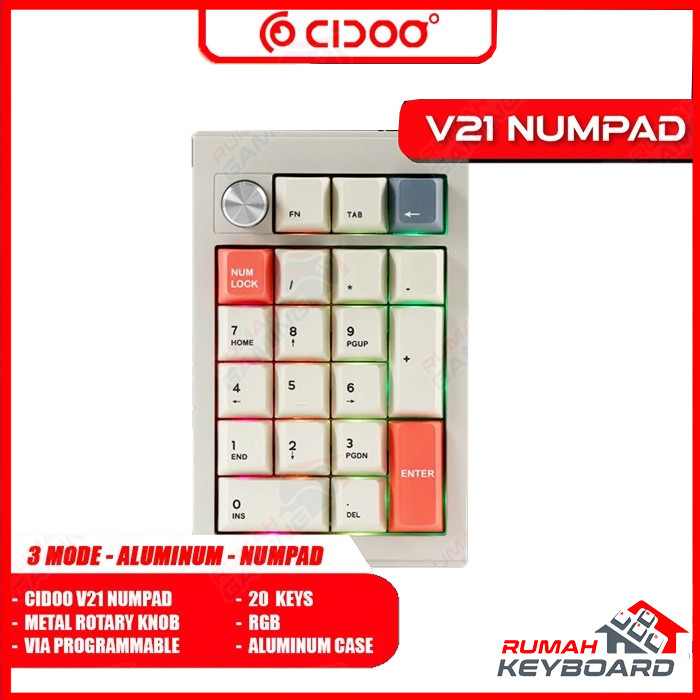 Jual FINALKEY X CIDOO V21 - PRO - 20 Keys - South - Via Qmk - Knob - Mechanical Keyboard ...