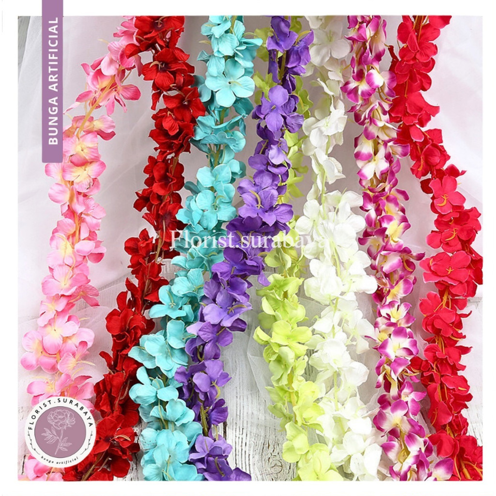 Jual 2 Meter Bunga Rambatan Wisteria Bunga Artificial Bunga Juntai ...