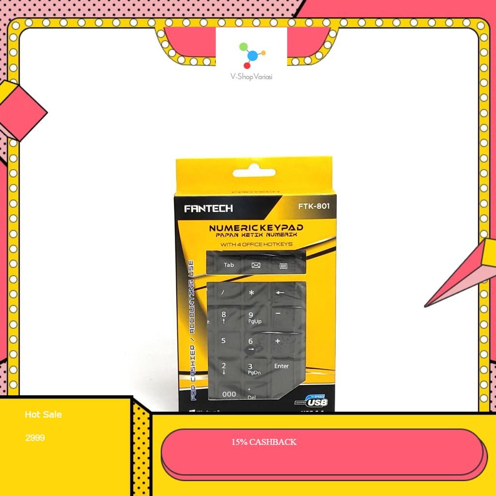 Jual Fantech Numeric Keypad Papan Ketik Numerik - FTK801 | Shopee Indonesia