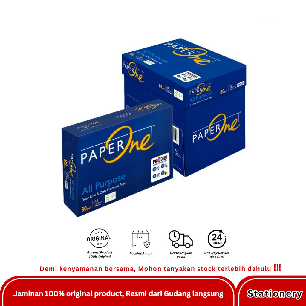 Jual KERTAS HVS / FOTOCOPY / PRINT PAPERONE A4 75 85 100 Gr /Rim ...