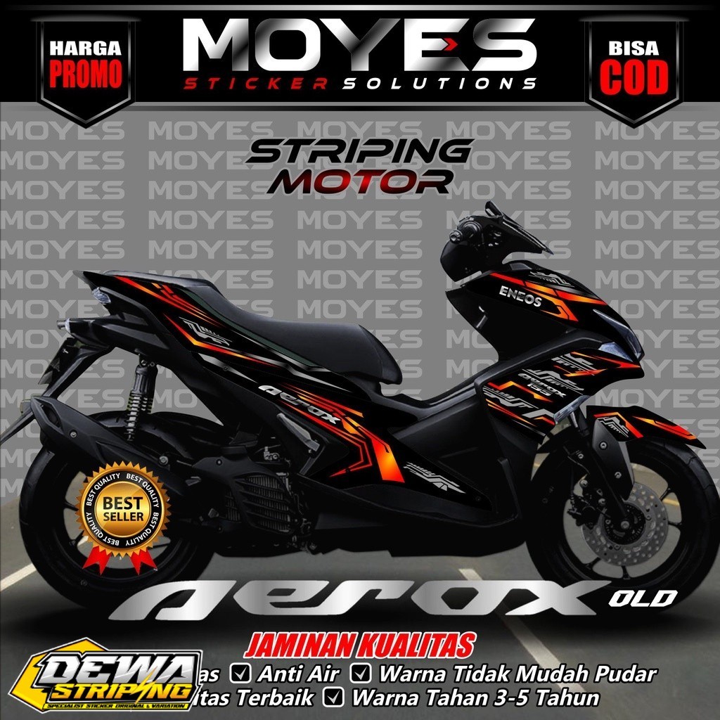 Jual Striping Variasi Aerox Old // Stiker Variasi List Aerox 155 Lama ...