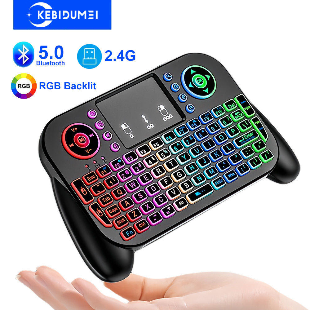 Jual 2.4G Wireless Keyboard with Touchpad RGB Backlit Keyboard ...