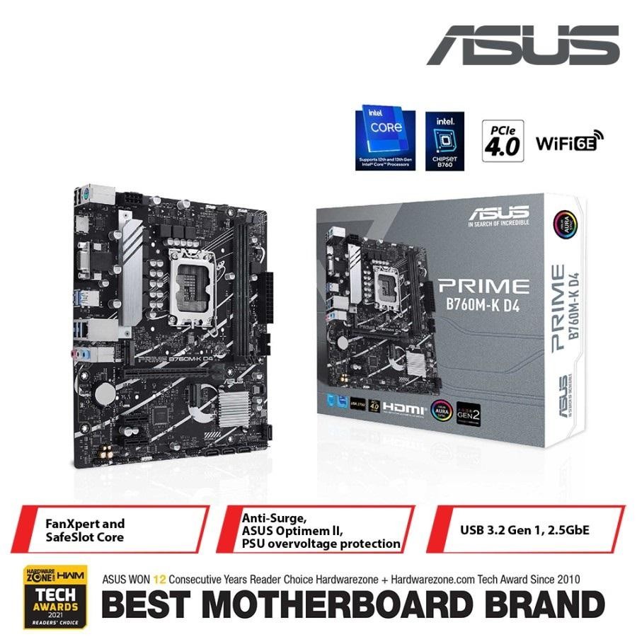 Jual Motherboard ASUS PRIME B760M-K B760MK D4 (Intel LGA 1700, Gen12. Gen13, DDR4) | Shopee ...