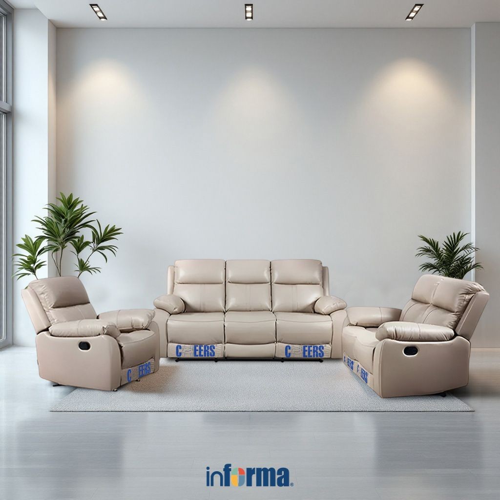 Jual Informa Cheers Mario Set Sofa Recliner Kulit - Cokelat Latte ...
