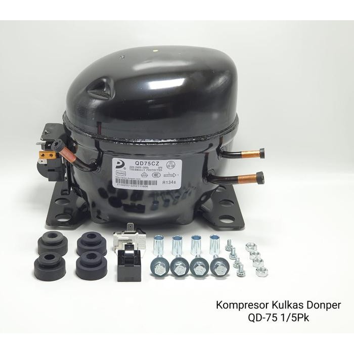 Jual Kompresor kulkas/ compressor kulkas 2 pintu QD-75 1/5PK Part ...