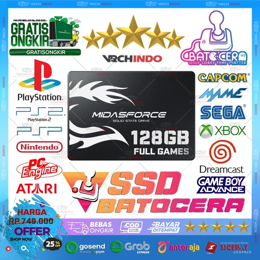 Jual SSD Games Emulator External 128GB Batocera / Retrobat - All in One ...
