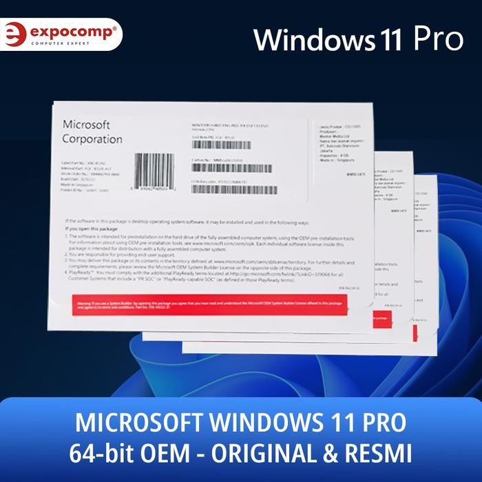 Jual MICROSOFT WINDOWS 11 PRO 64-bit OEM - ORIGINAL & RESMI | Shopee ...