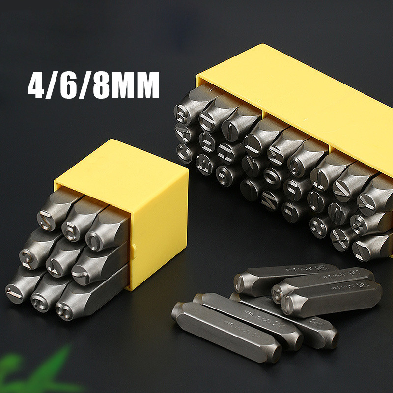 Jual Ukuran 4mm 6mm 8mm Steel Stamp Number Letter Punch Set 36pcs Angka ...