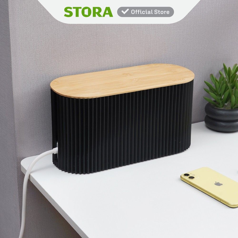 Jual Stora Kotak Organizer Kabel Dengan Tutup Bambu Cable Storage Box ...