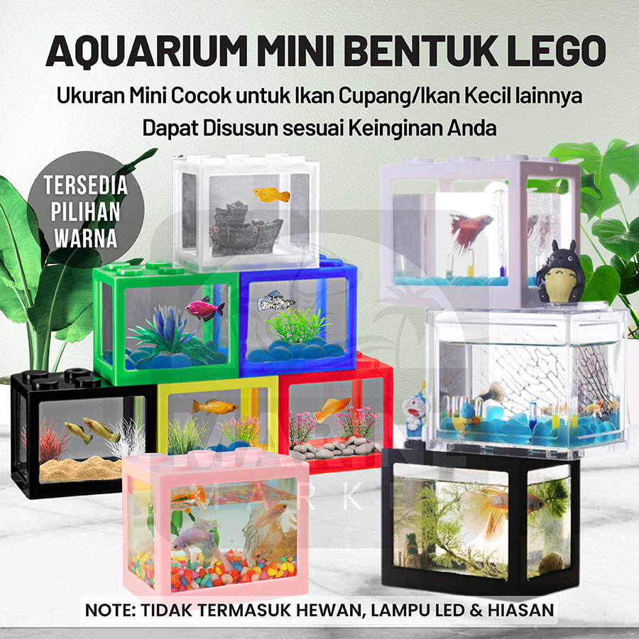 Jual Akrilik Susun Aquarium Mini Lego Tempat Akuarium Soliter Kandang ...