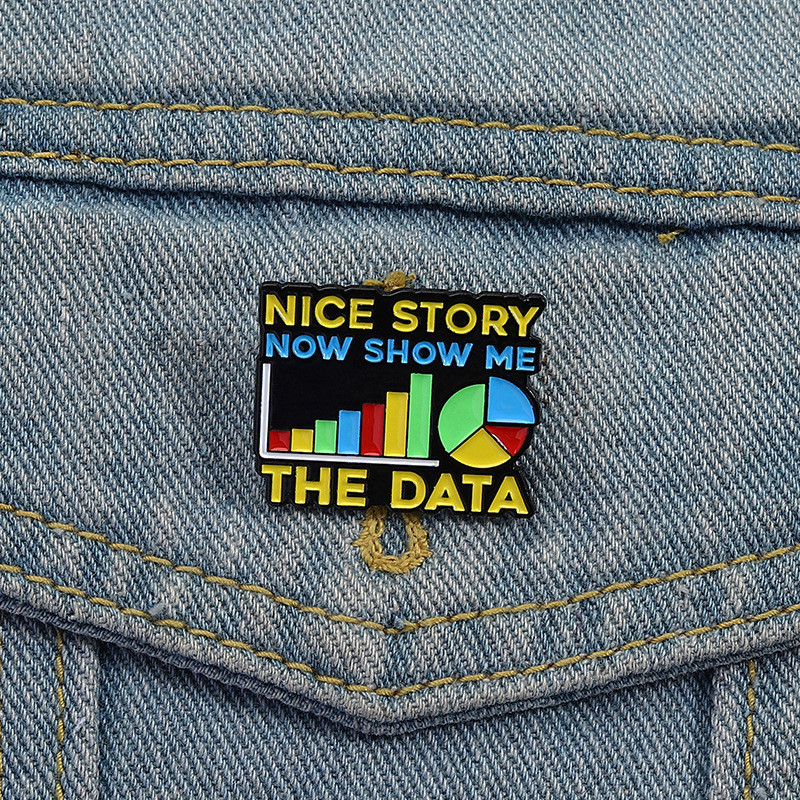 Jual Column Chart of Data Enamel Metal Pins Custom Nice Story Now Show ...