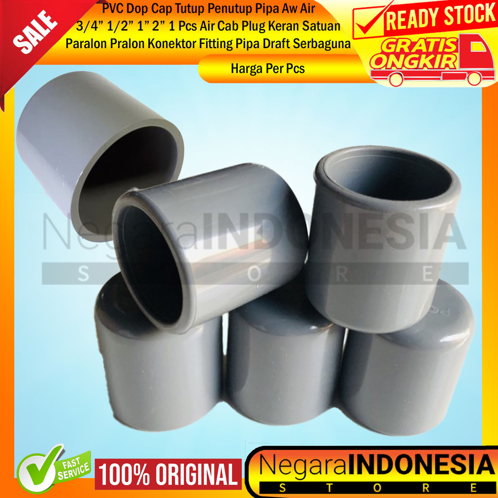 Jual Plug PVC Cap Dop Pipa AW Tutupan 1/2 3/4 1 2 Inch Saluran Air ...