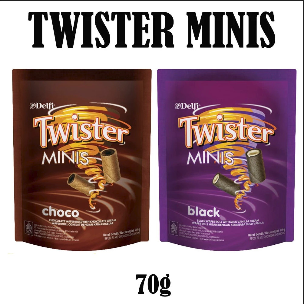 Jual Delfi Twister Mini Wafer Roll 70gr Black Vanilla & Chocolate ...