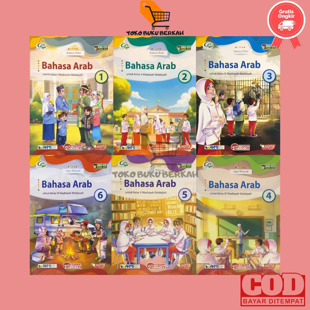 Jual Aqila Buku Bahasa Arab Kelas 1 2 3 4 5 6 SD/MI Kurikulum Merdeka KMA 450 Penerbit Tiga ...