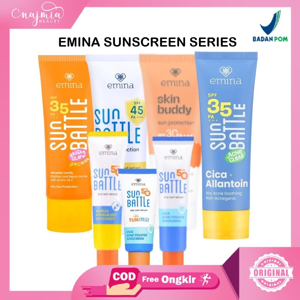 Jual Najmia (Beli 2 lbh murah) Emina Sun Screen series SPF 30 35 45 50 ...