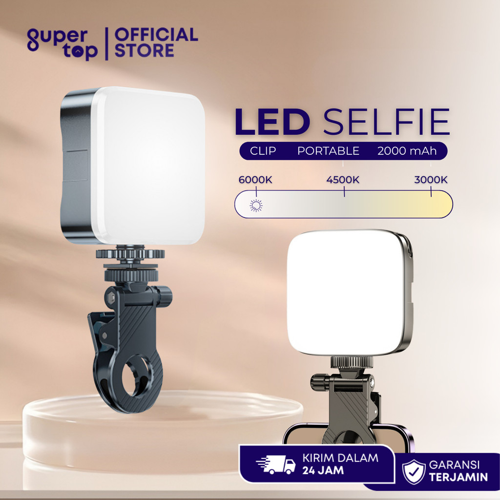 Jual Selfie Light Portable Mini Fill Light Clip 3 Mode Lampu Live ...