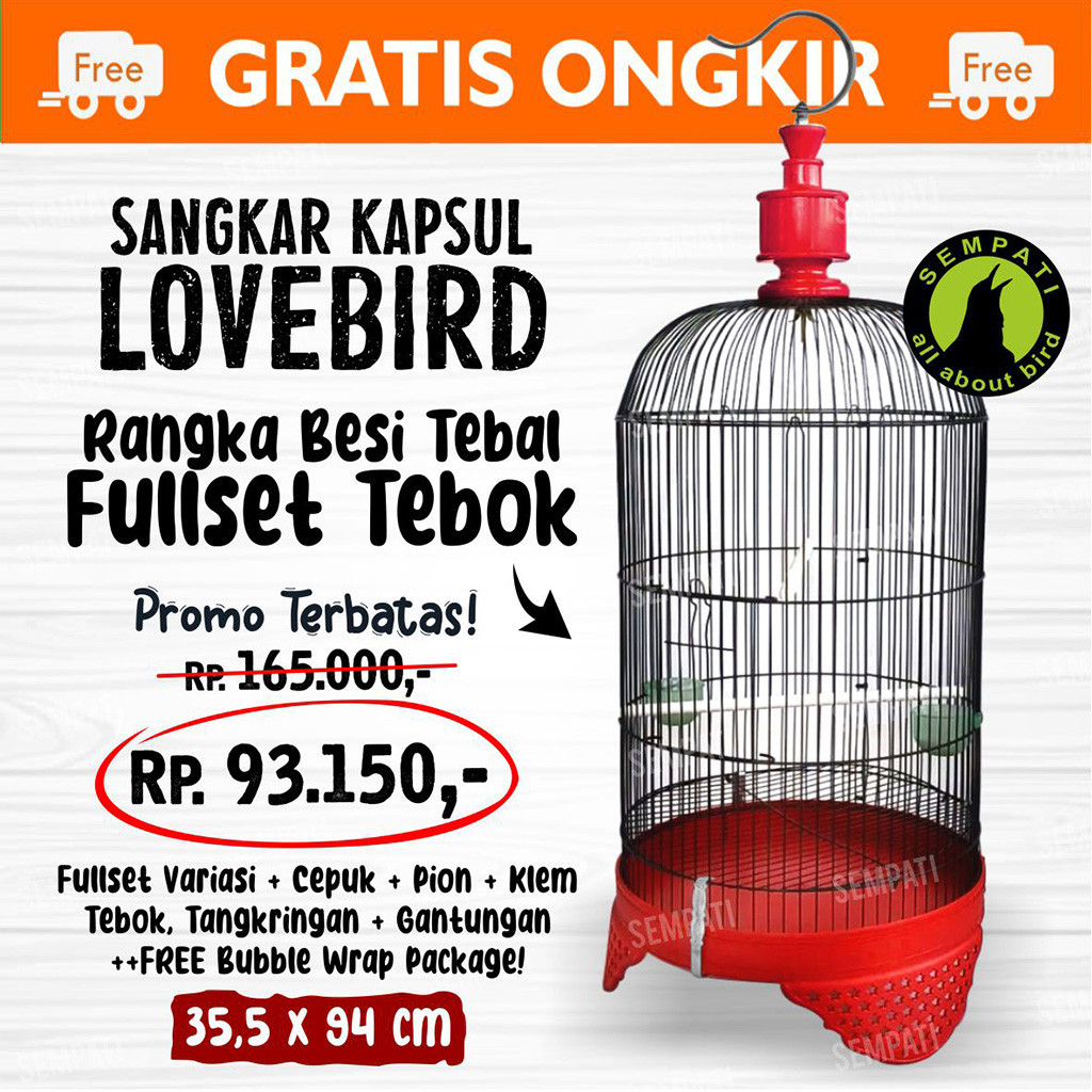 Jual SEMPATI Sangkar Kandang Burung Lovebird Motif Bintang Fullset Tangkringan Cepuk Klem Pion ...