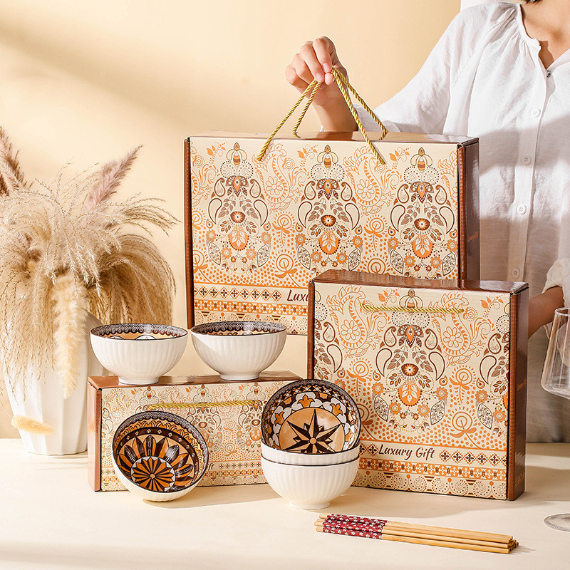 Jual Set Mangkok Keramik Motif Japanese Box / Souvenir Wedding | Shopee ...