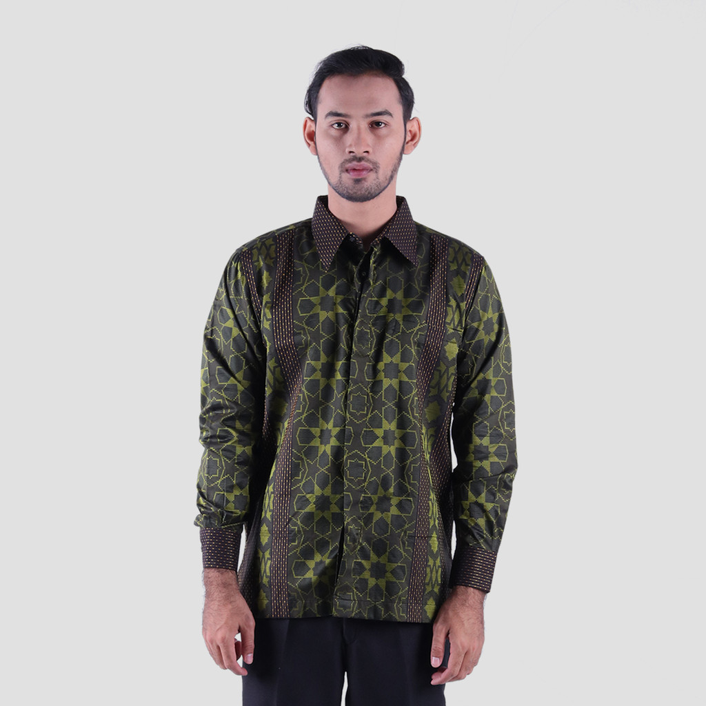 Jual Baju Batik BHS Excellent Warna Hijau 02 | Shopee Indonesia