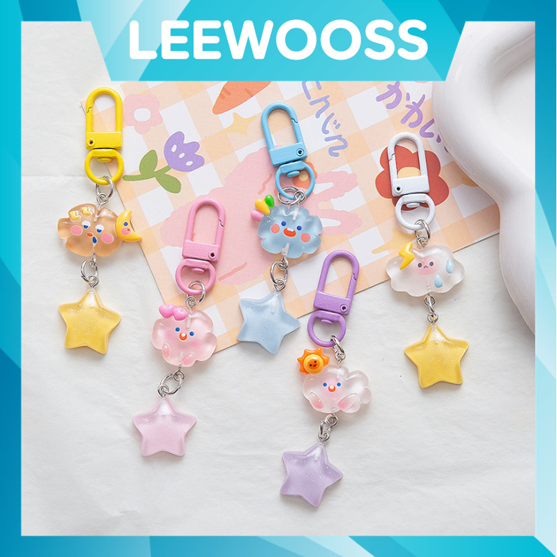 Jual LEEWOOSS G6275 Gantungan Kunci Bintang Awan Kilat Keychain Liontin ...