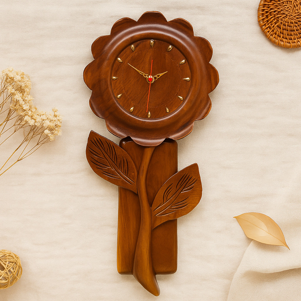 Jual Jam dinding bunga Kayu Jati Asli Blora | Shopee Indonesia