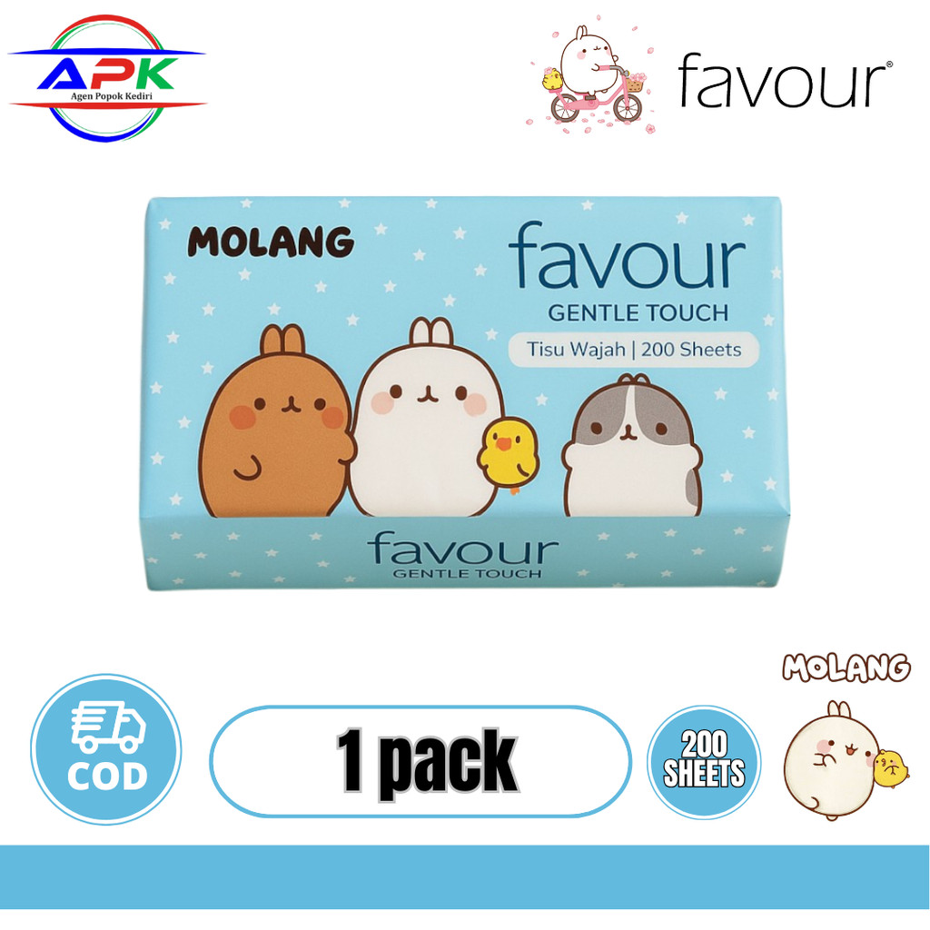 Jual Favour Molang Soft Pack Facial Tissue 200 Sheets 1 PACK | Tisu ...