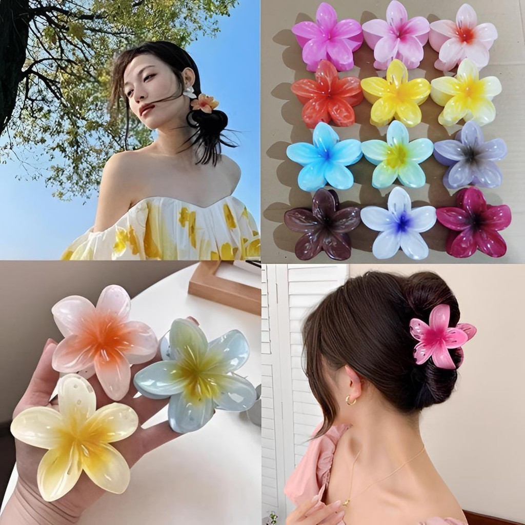 Jual 8cm Jepitan Rambut Cantik Model Bunga Kamboja / Bali Flower Hair ...