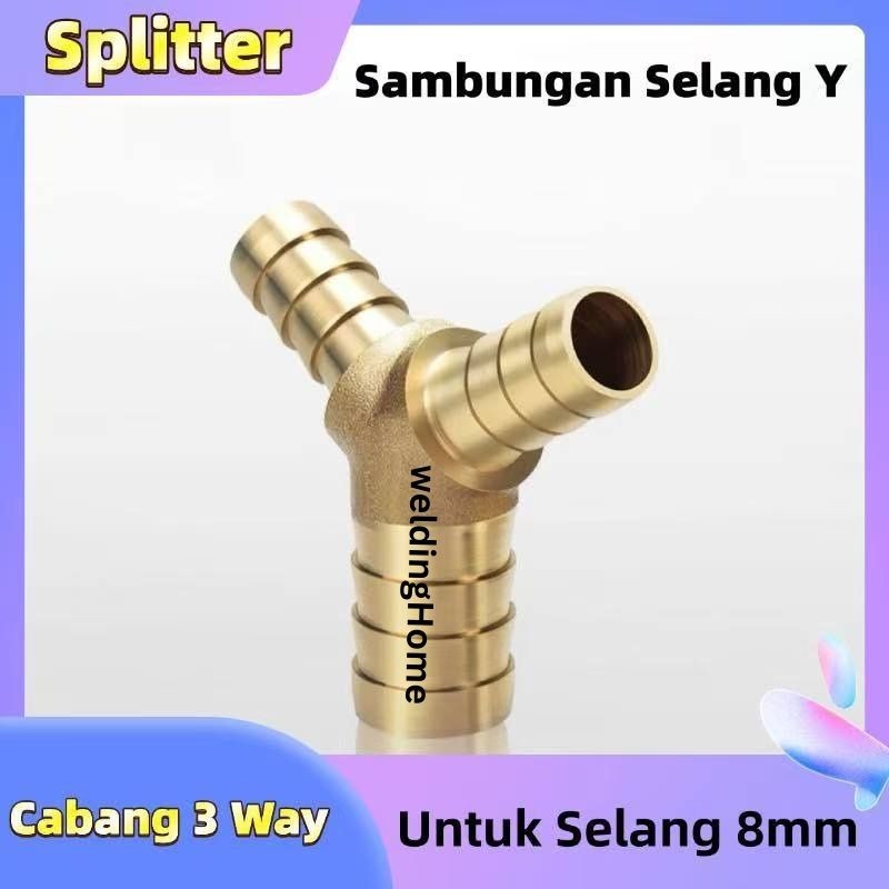 Jual Sambungan Y sambungan selang cabang tiga RRT connector Y Nepel Tee ...