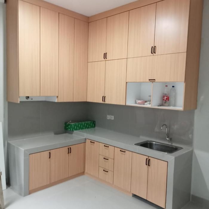 Jual kitchen set minimalis modern atas bawah custom design multriplek ...