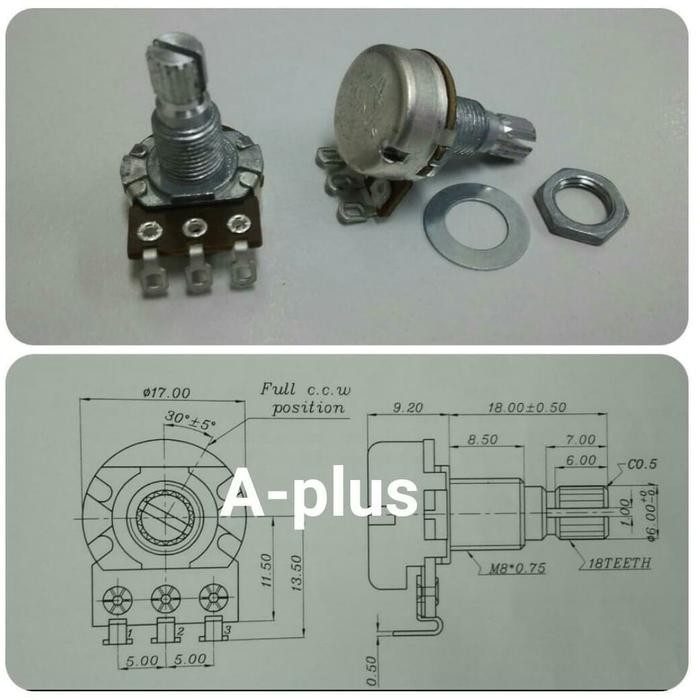 Jual Guitar Potensio Mini Aplus Original A250K | Shopee Indonesia